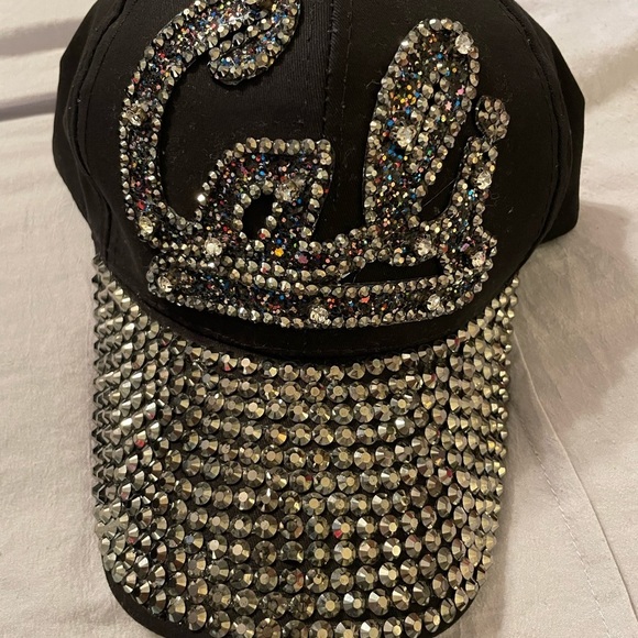 CALI | Accessories | Cali Jewel Studded Baseball Cap Bling Rhinestone ...